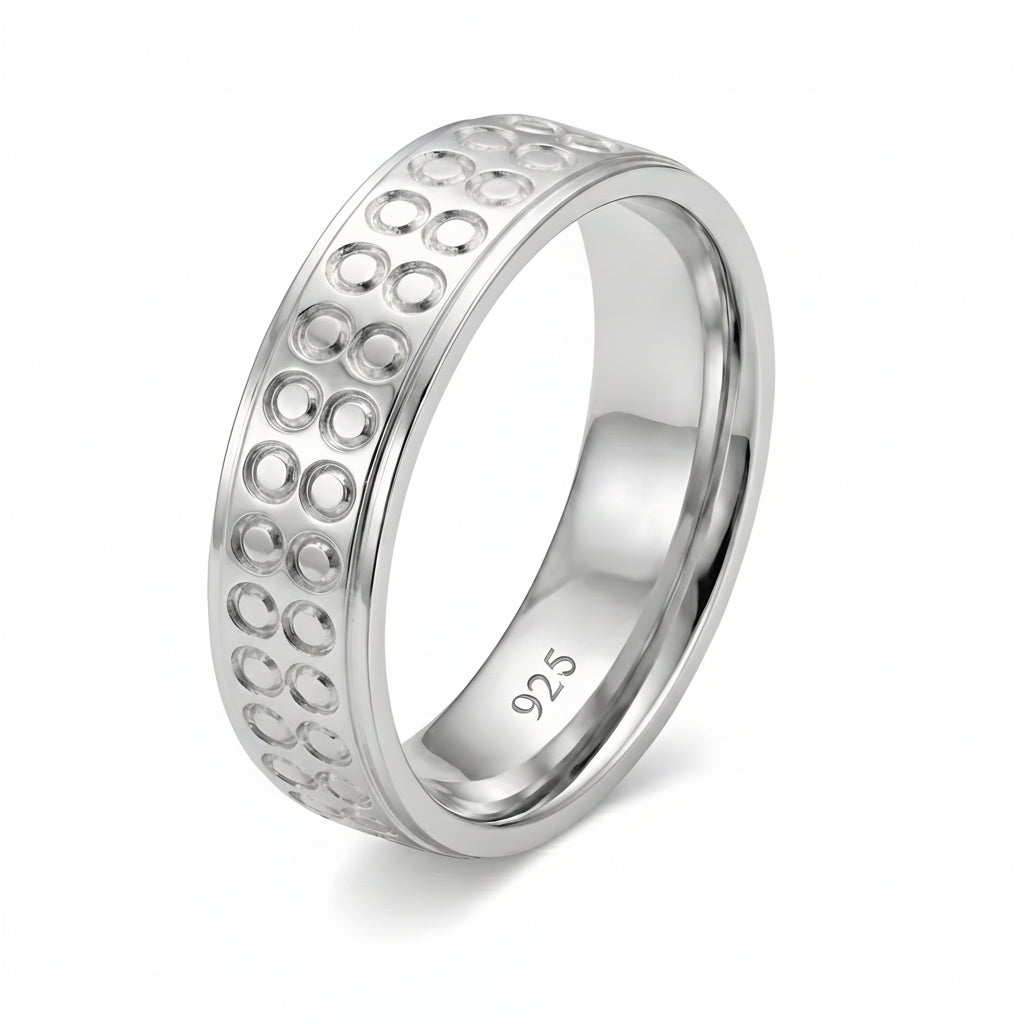 L’Empreinte Moderne Band | 925 Italian Silver Ring | Fine Silver KSA